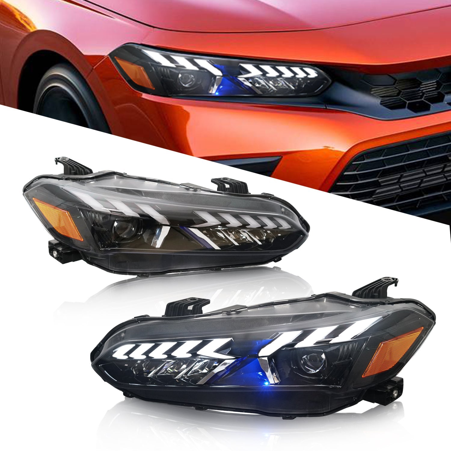 Full LED Headlights Assembly For 11th Gen Honda Civic 2021-2023 – Speedzone Performance LLC