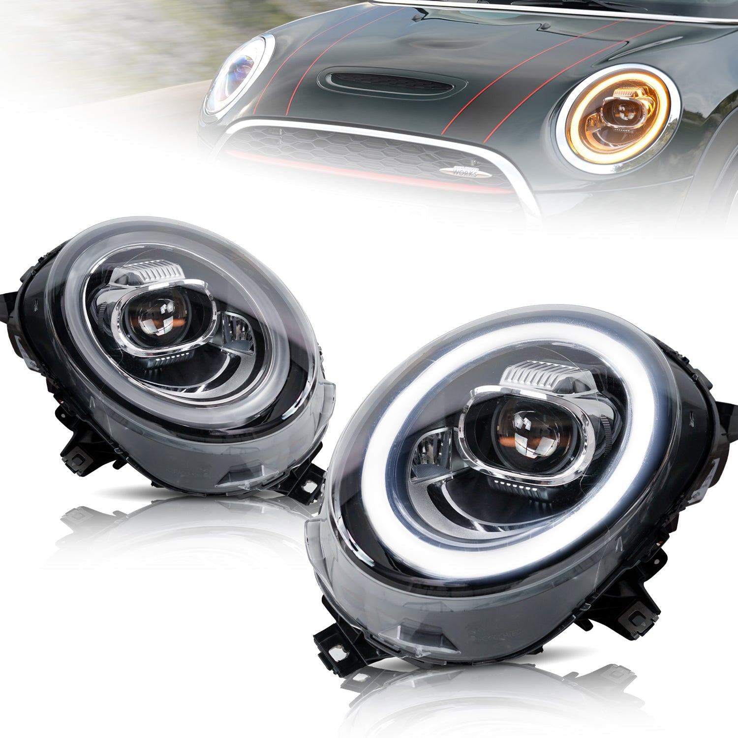 Full Headlights Assembly For Mini Clubman F56 F55 57 2014-2021 – Speedzone Performance LLC