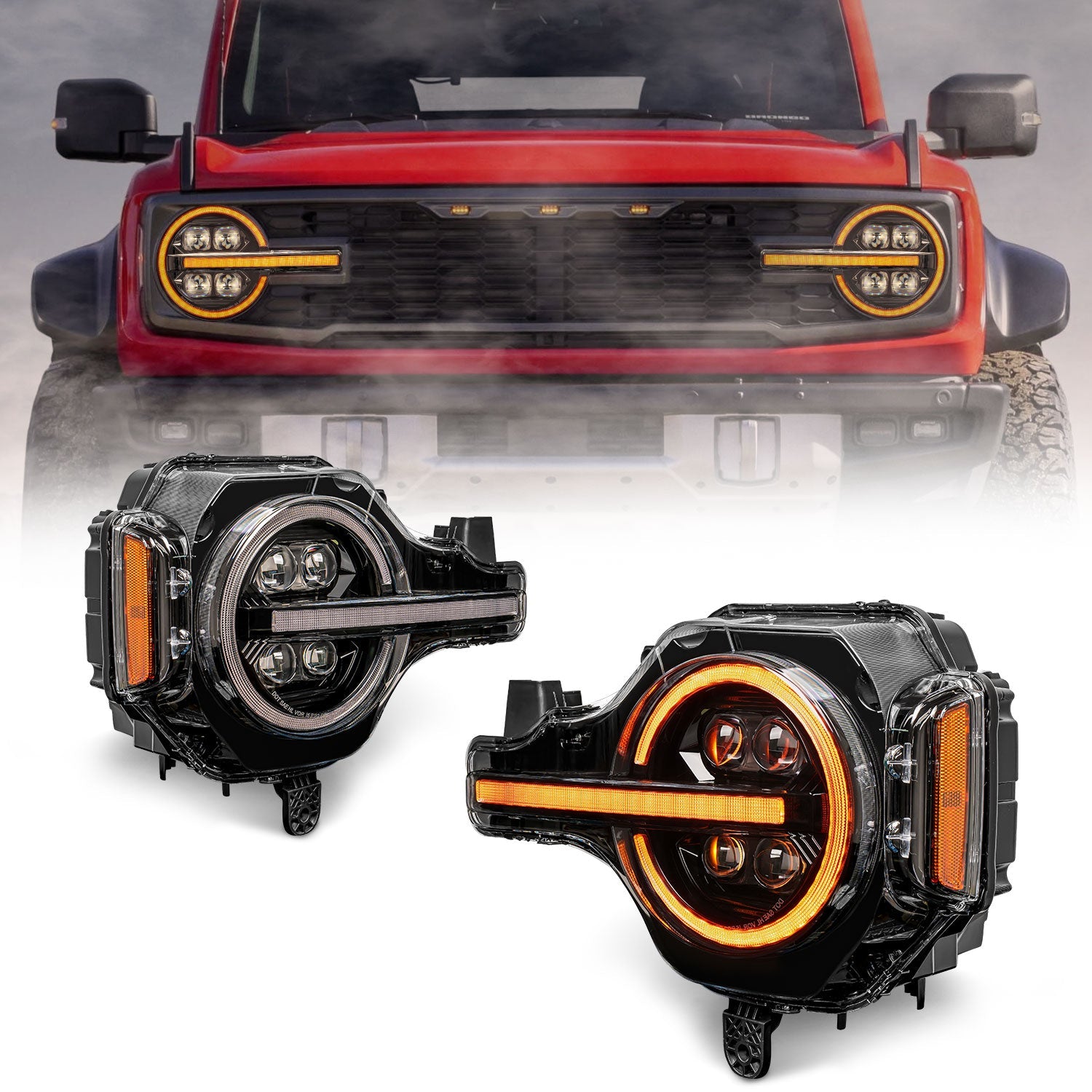 LED Projector Headlights For Ford Bronco 2021-2024(4 Projectors) – Speedzone Performance LLC