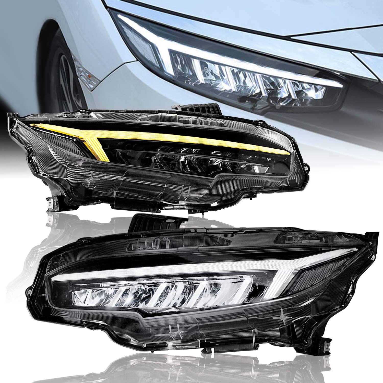 Full LED Headlights Assembly For 10th Gen Honda Civic 2016-2022 – Speedzone Performance LLC