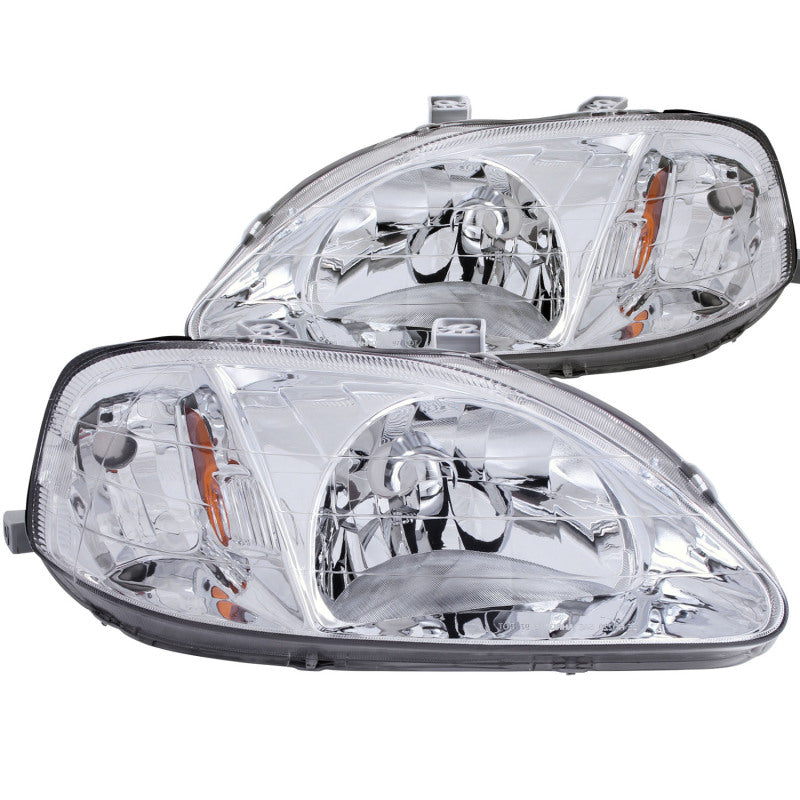 ANZO 1999-2000 Honda Civic Crystal Headlights Chrome – Speedzone Performance LLC