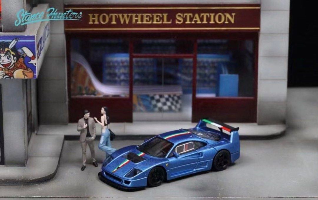Stanced Hunters Ferrari F40 Artworn Legend Series Blue – Speedzone ...